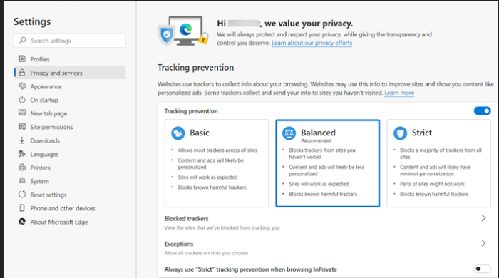 Adjusting Edge settings to enhance your online privacy | Privacy ... Adjusting Edge settings to enhance your online privacy | Privacy ...